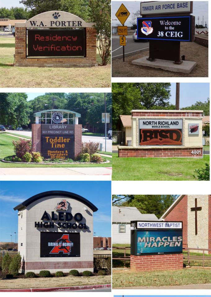 Outdoor Monument LED Signs , IP65 Electronic Message Center Signs