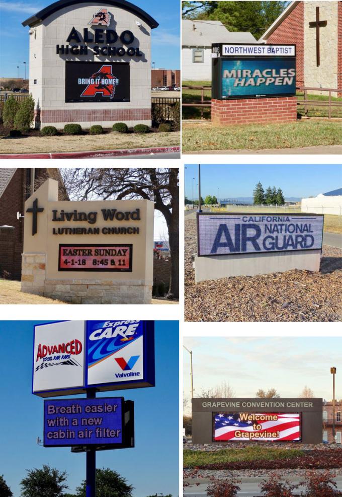 P10 Full Color Monument LED Signs With Steel Cabinets CE Certificate