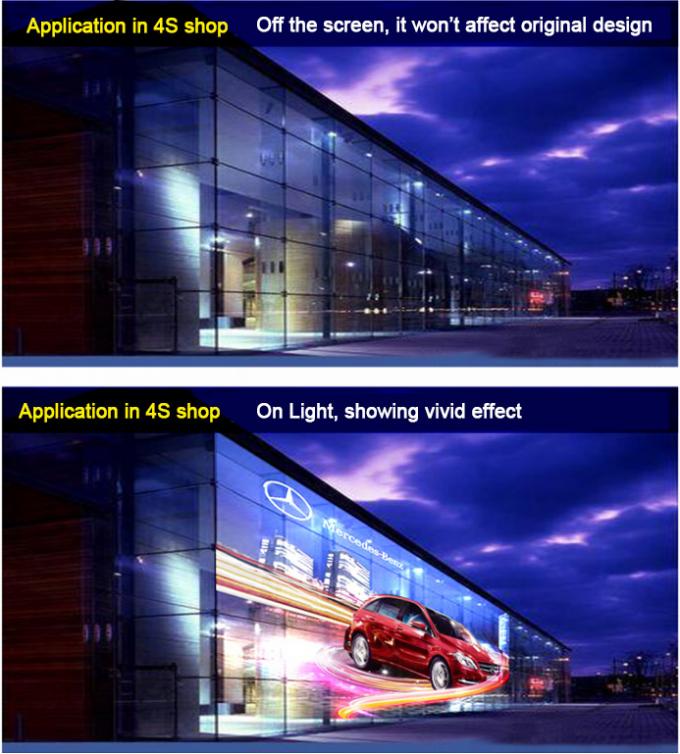 High Brightness Outdoor P3.9-7.8 LED Transparent Screen For Glass Wall Advertising